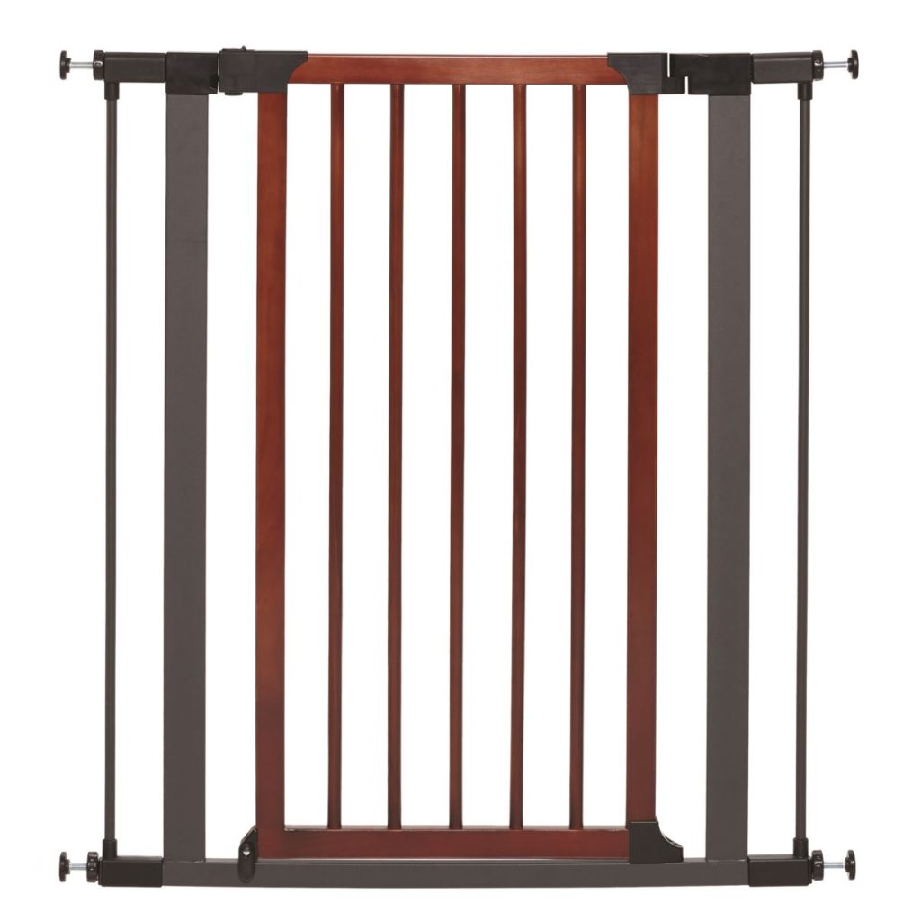 Steel Pet Gate with Decorative Wood Door - Naturally For Pets