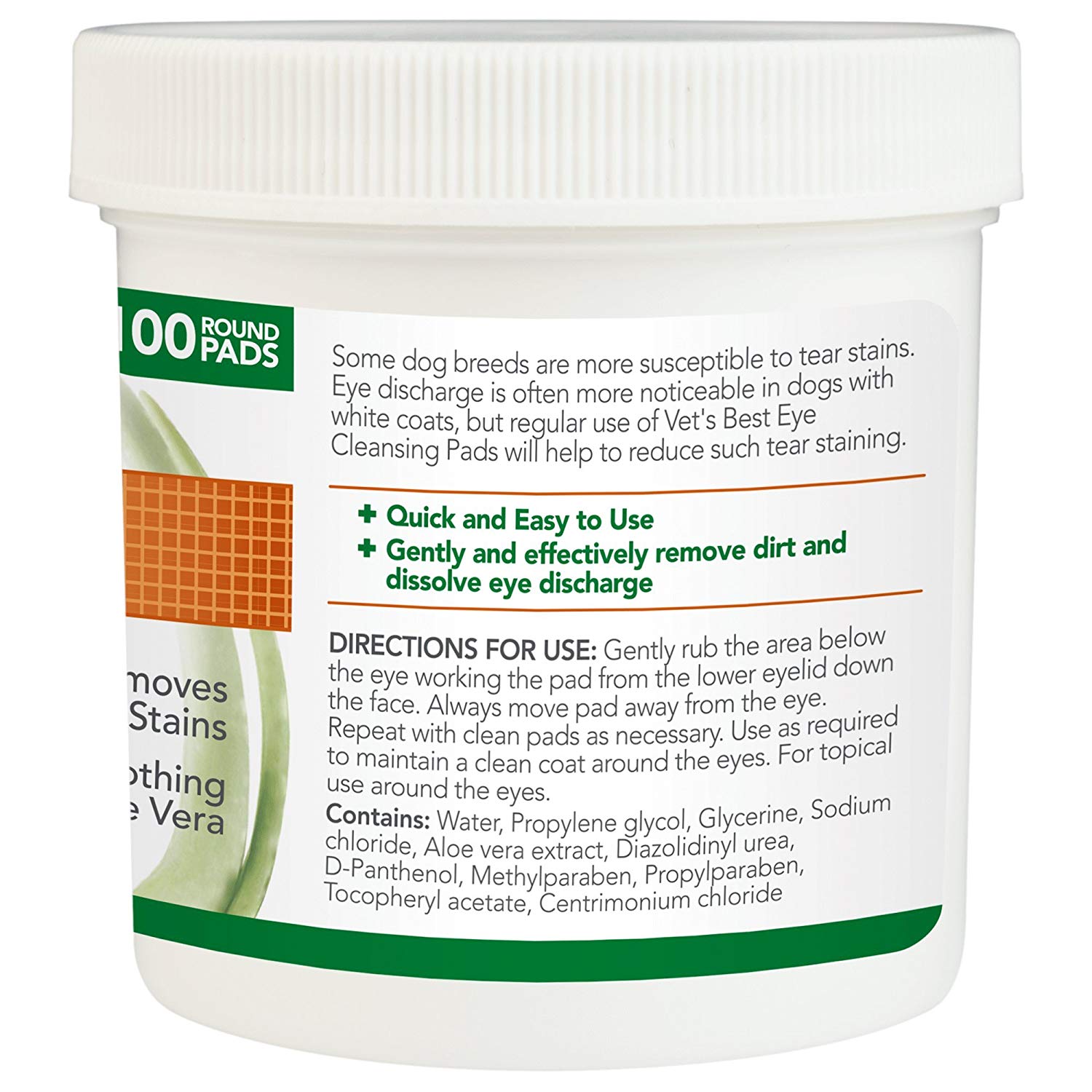 Vet's Best Clean Eye Round Pads (100pads) - Naturally For Pets