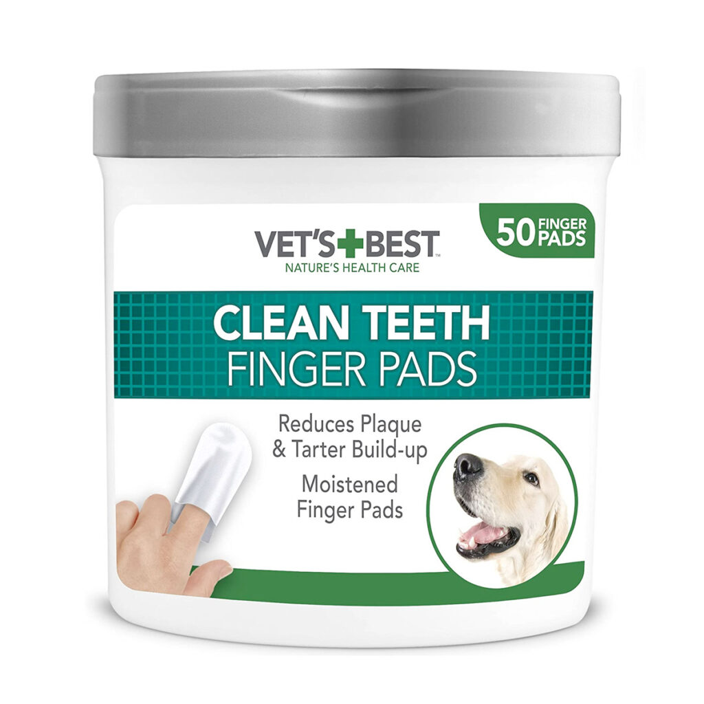 Vet's Best Clean Teeth Finger Pads (50 Pads) - Naturally For Pets