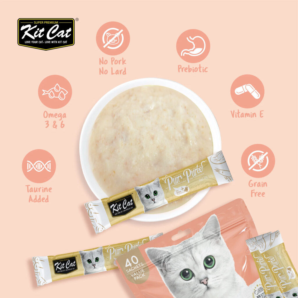 Kit Cat Purr Puree Chicken & Salmon (40 Sachets Value Pack) - Naturally ...