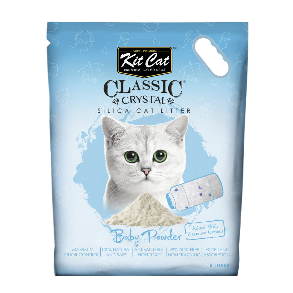 Kit Cat Classic Crystal Cat Litter - Baby Powder (5 Litres) - Naturally ...