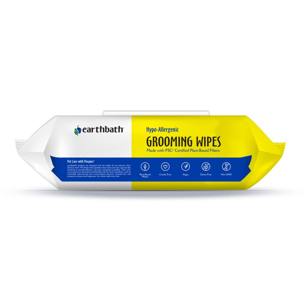 earthbath® Hypo-Allergenic Grooming Wipes, Fragrance Free, Cleans ...