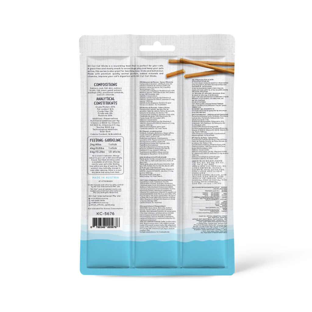 Kit Cat Grain Free Cat Stick Salmon & Scallop 15g - Naturally For Pets