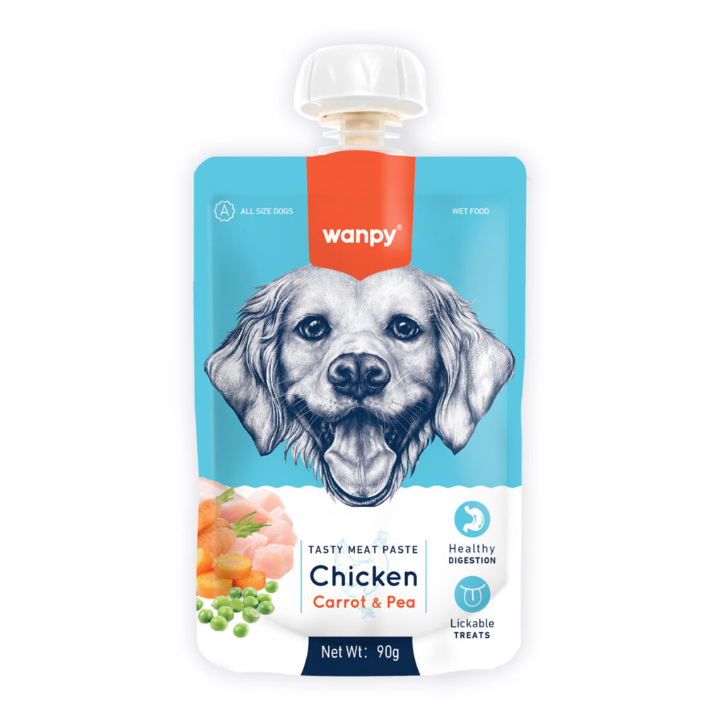 Wanpy Tasty Meat Paste Chicken with Carrot & Pea for Dogs 90g ...