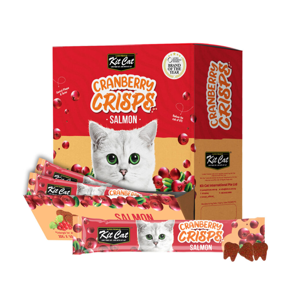Kit Cat Cranberry Crisps Salmon Box (50 sachets) - Naturally For Pets