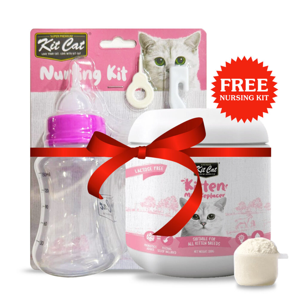 Kit Cat Kitten Milk Replacer 200g + FREE Nursing Kit - Naturally For Pets