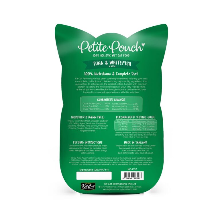 Kit Cat Petite Pouch 70g - Tuna & Whitefish (1 Box -24pcs) - Naturally ...