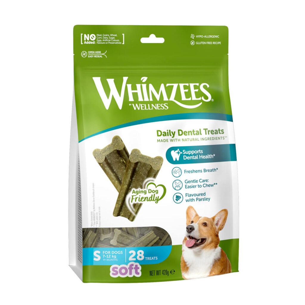Whimzees Soft Daily Dental Dog Treats Value Bag - Small (28 pcs ...
